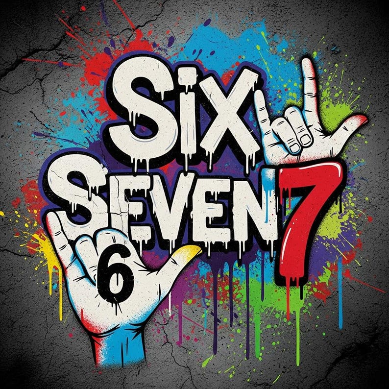 Six Seven Graffiti Street Art Hand Sign Illustration - Etsy