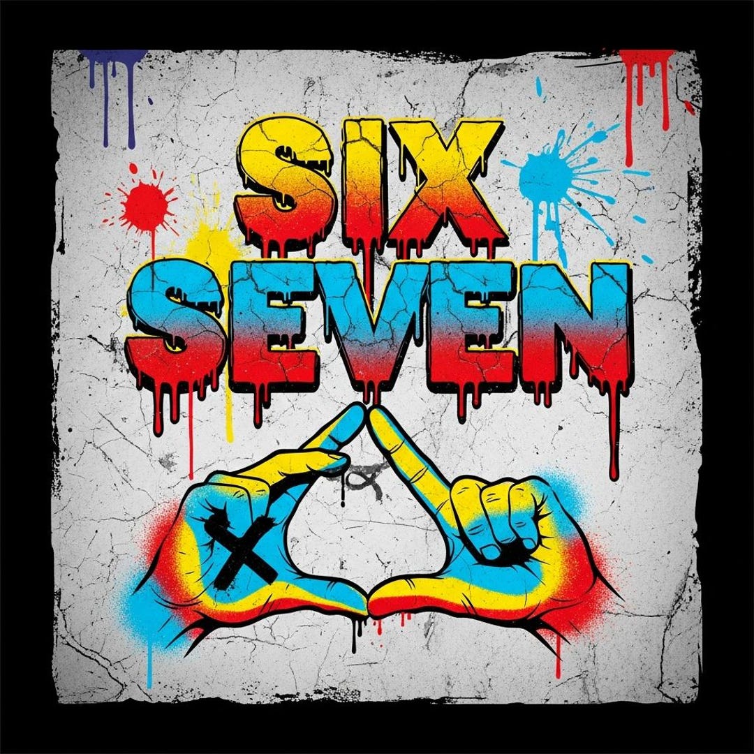 Six Seven Graffiti Street Art Hand Sign Illustration - Etsy
