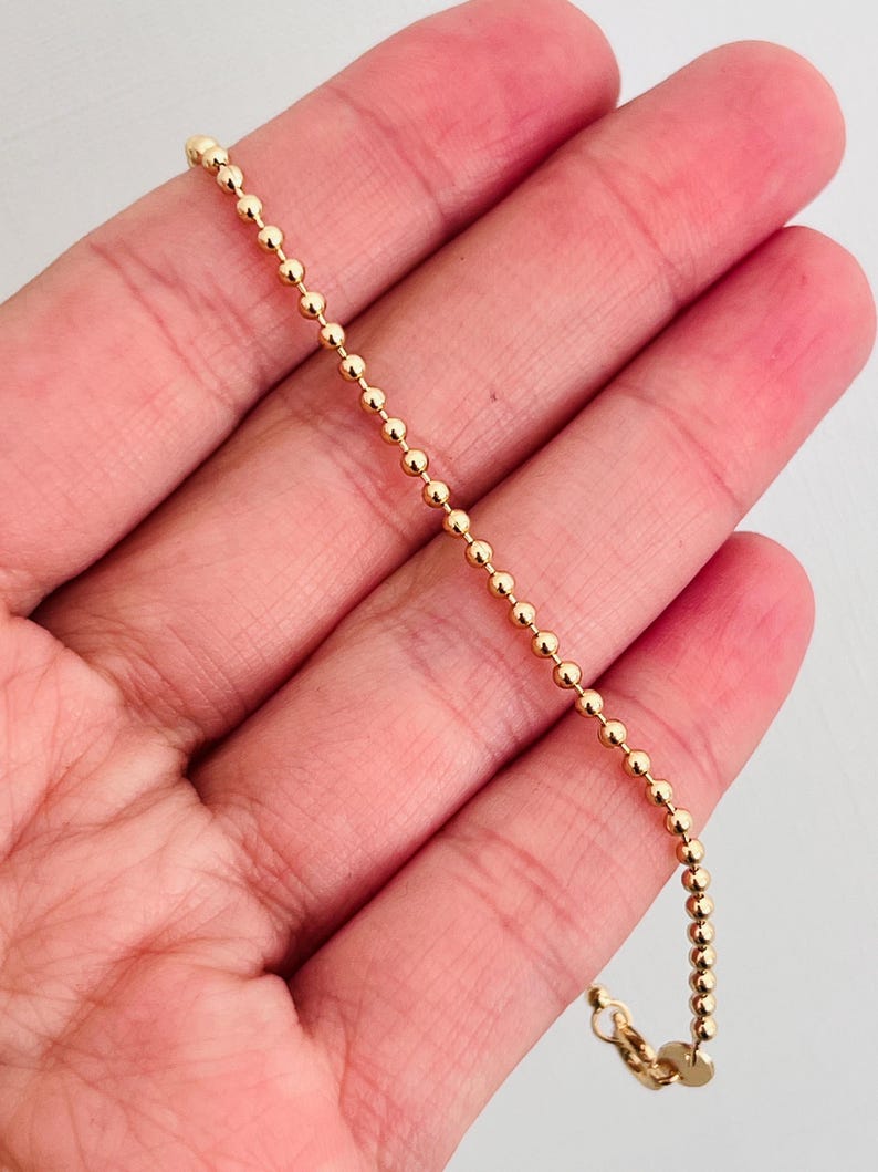 Dainty 1mm Gold Filled Ball Bracelet - Layering Chain Bracelet - Etsy