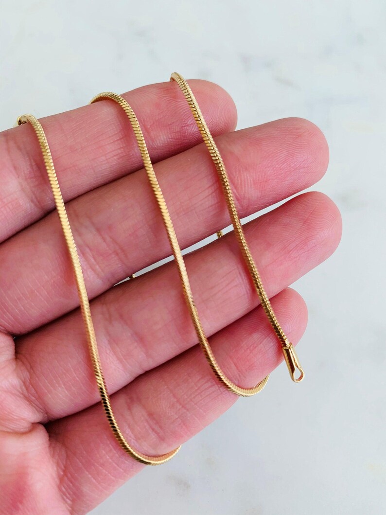 18kt Gold Filled Square Snake Chain Necklace: Sleek Layering Chain - Etsy
