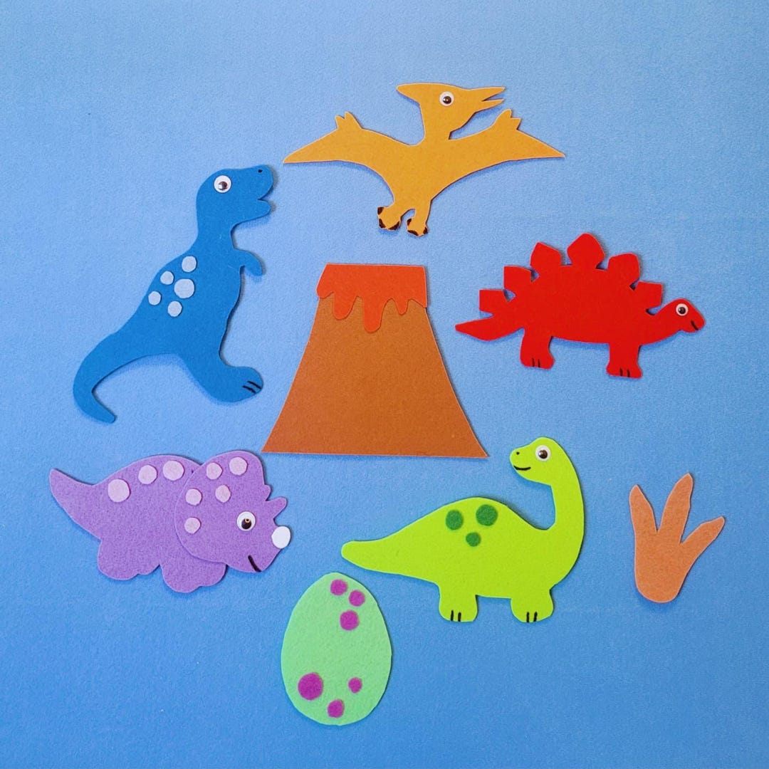Five Little Dinosaurs. Felt Board Pieces, Story Time Pieces, Learning ...