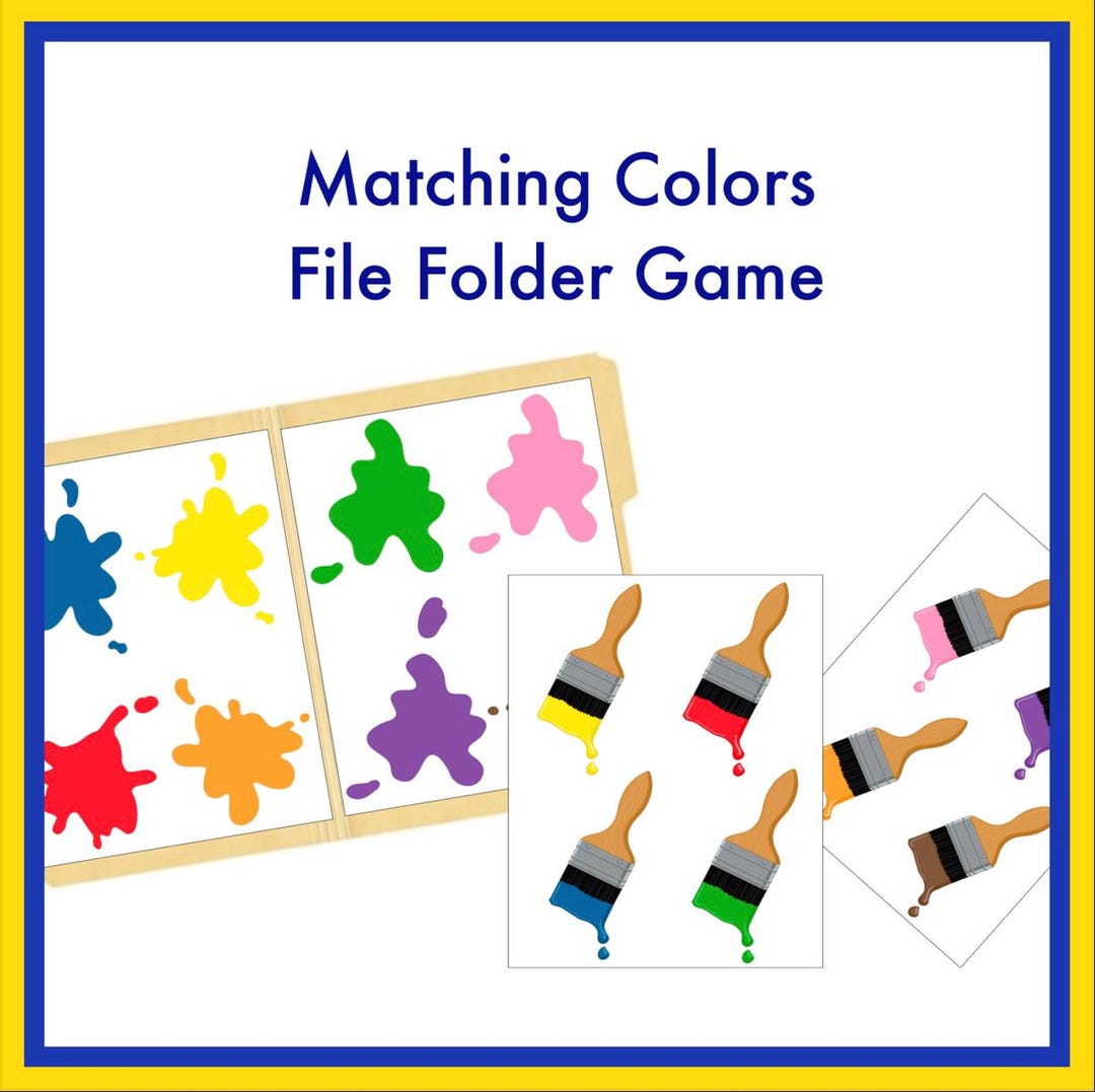 Matching Colors File Folder Game: Printable Learning Activity - Etsy