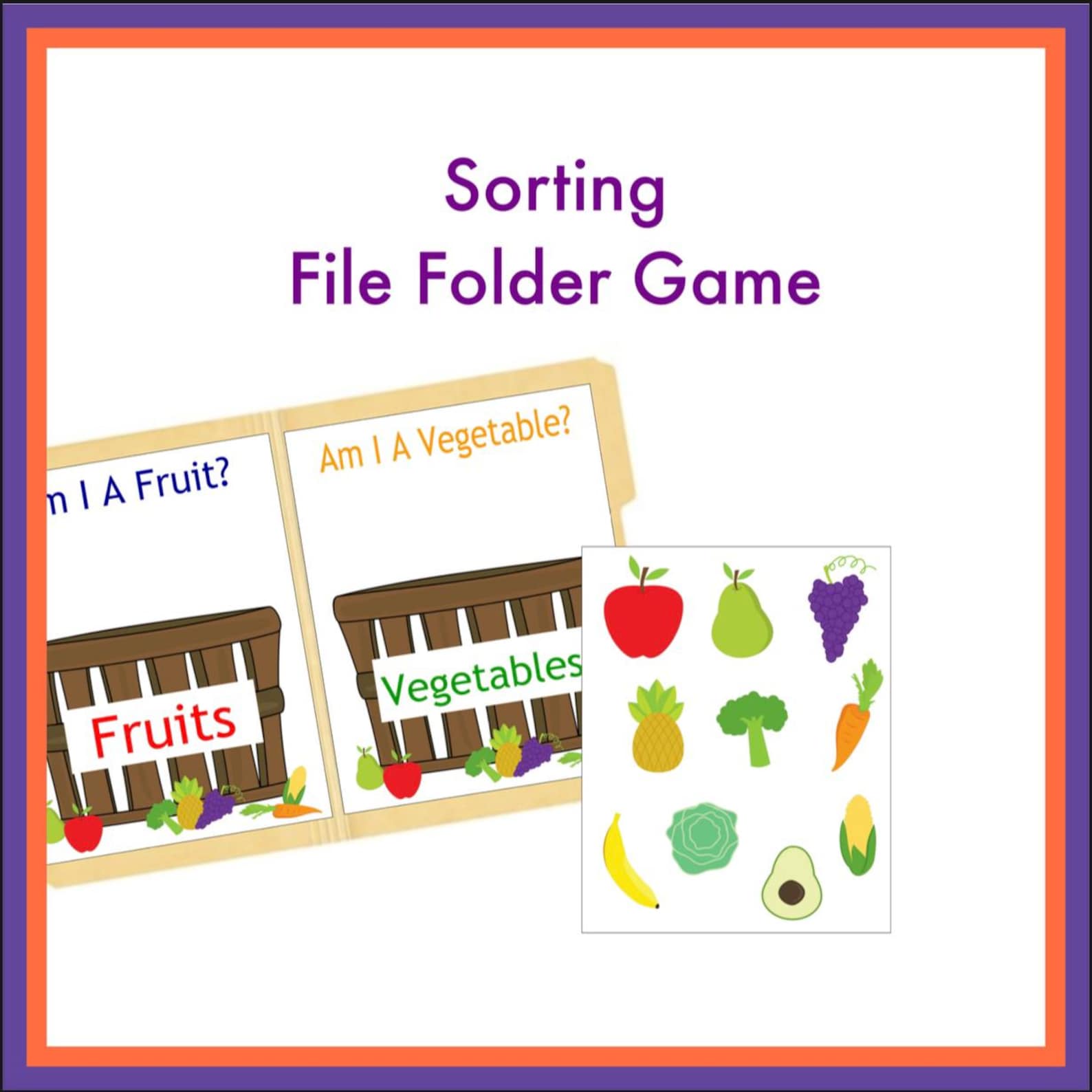 Sorting File Folder Game: Printable Learning Activity - Etsy