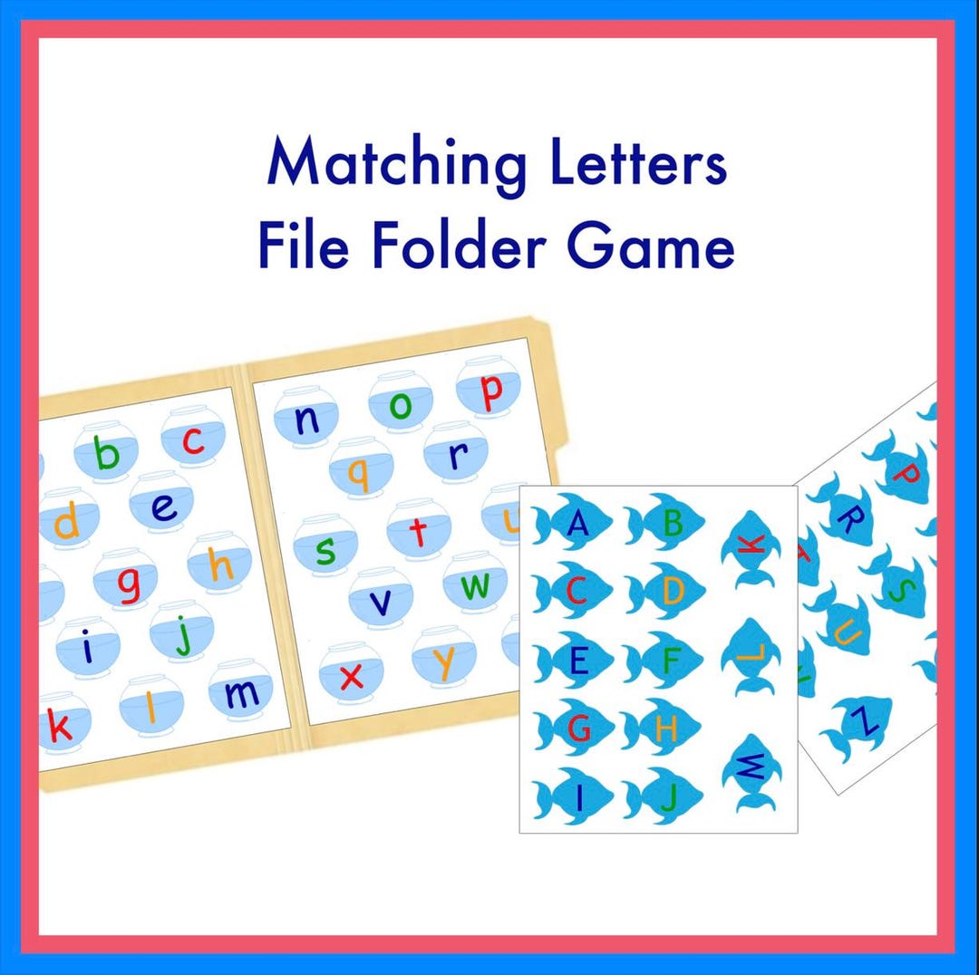 Matching Letters File Folder Game: Printable Learning Activity - Etsy