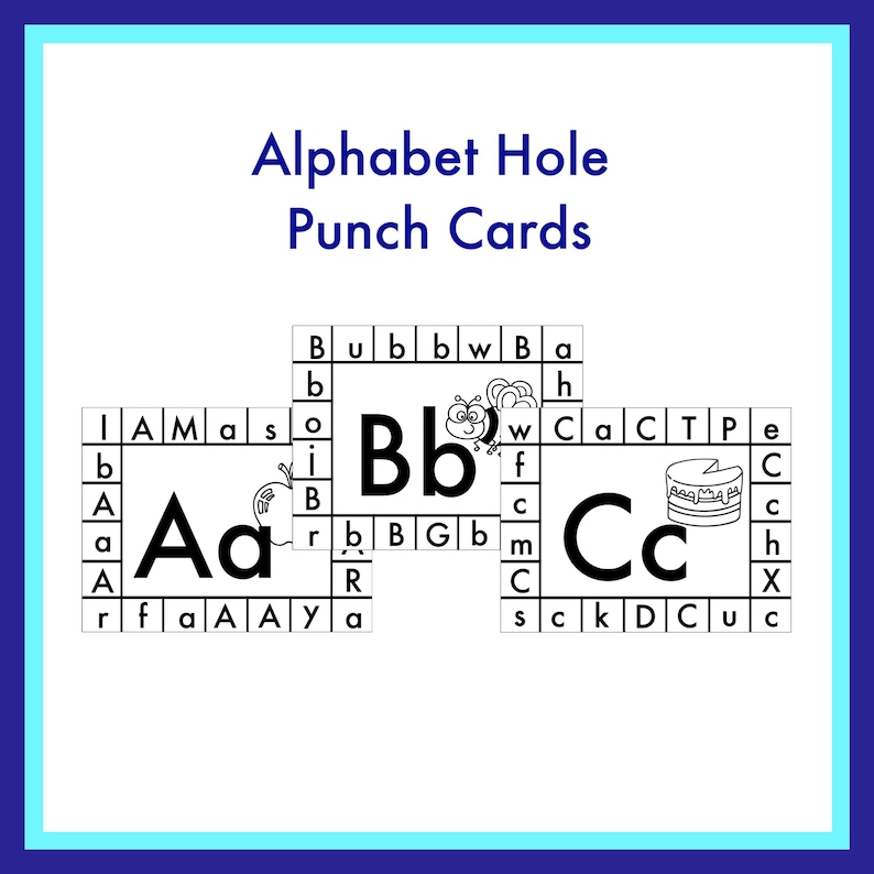 Alphabet Hole Punch Cards A-Z: ABC Printable Activity - Etsy