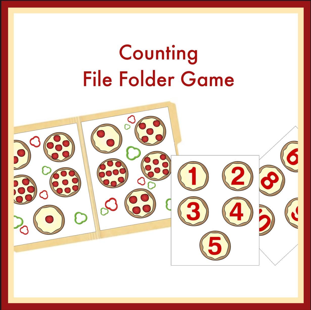 Counting Numbers File Folder Game: Printable Learning Activity - Etsy
