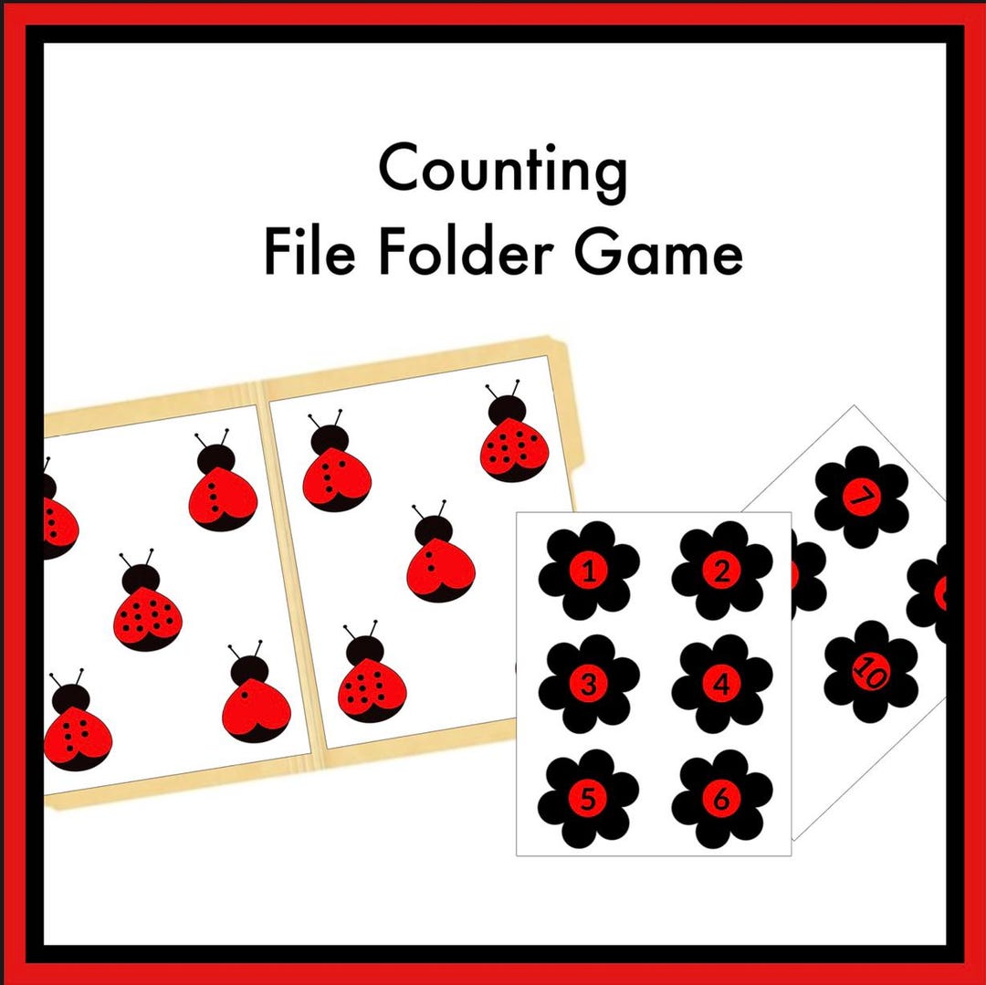 Counting Numbers File Folder Game: Preschool Learning Activity - Etsy