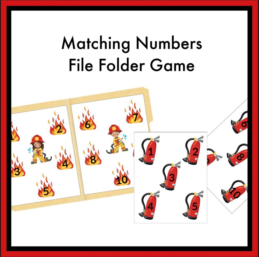 Matching Numbers File Folder Game: Printable Learning Activity - Etsy