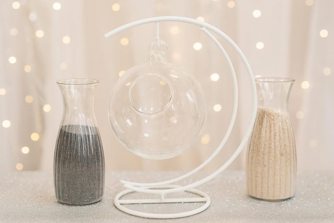 Unity Sand Ceremony Set, Hanging Globe, White Stand, Sand Vases - Etsy