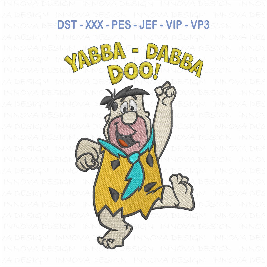 Yabba-dabba-doo!" Embroidery Design - Machine Embroidery File - Etsy