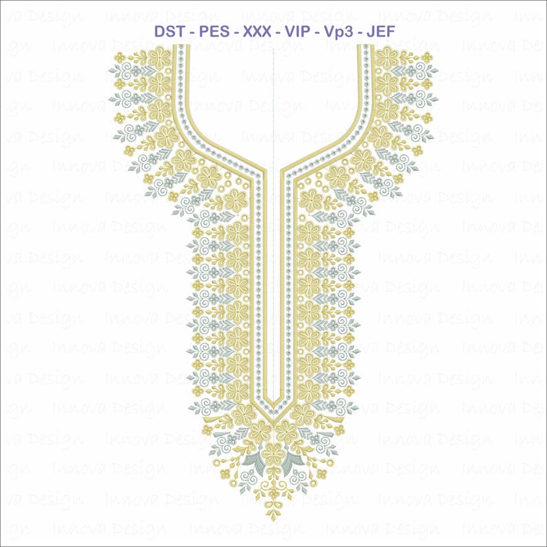 Neckline Embroidery Design - Etsy