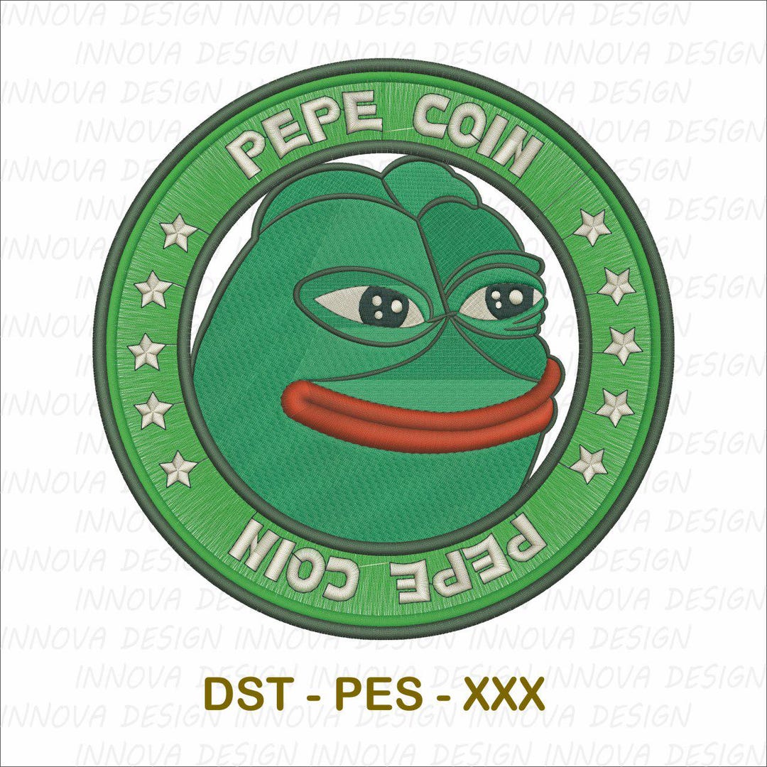 Pepe Coin Embroidery Art: A Unique Meme Collectible - Etsy