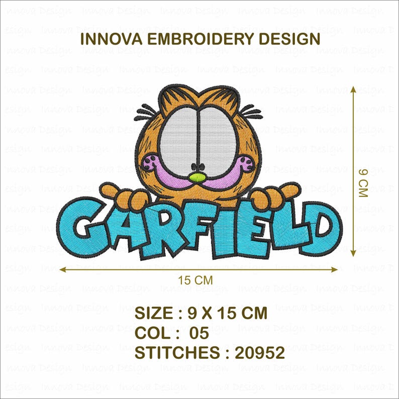 Garfield the Cat Machine Embroidery Design Set (4 Poses/styles) - Etsy