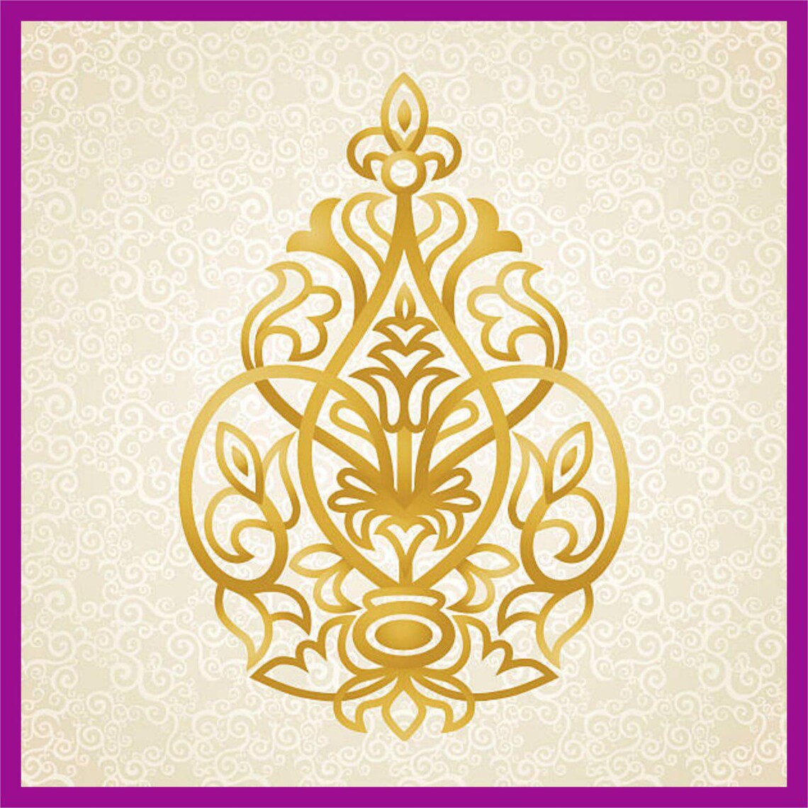 Baroque Embroidery Design - Single Color Machine Embroidery Pattern ...