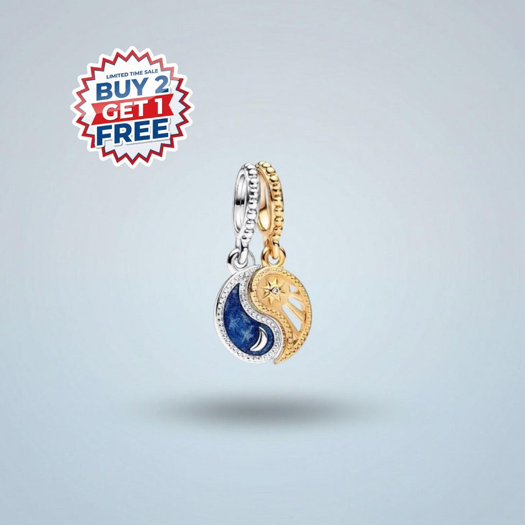 Sun Moon Yin Yang Splittable Charm Two Tone Pendant, Gift for Her - Etsy