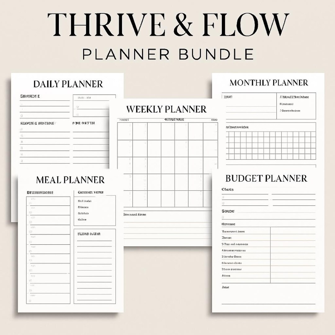 Thrive and Flow Life Planner Bundle – Daily, Weekly, Budget & Self-care ...