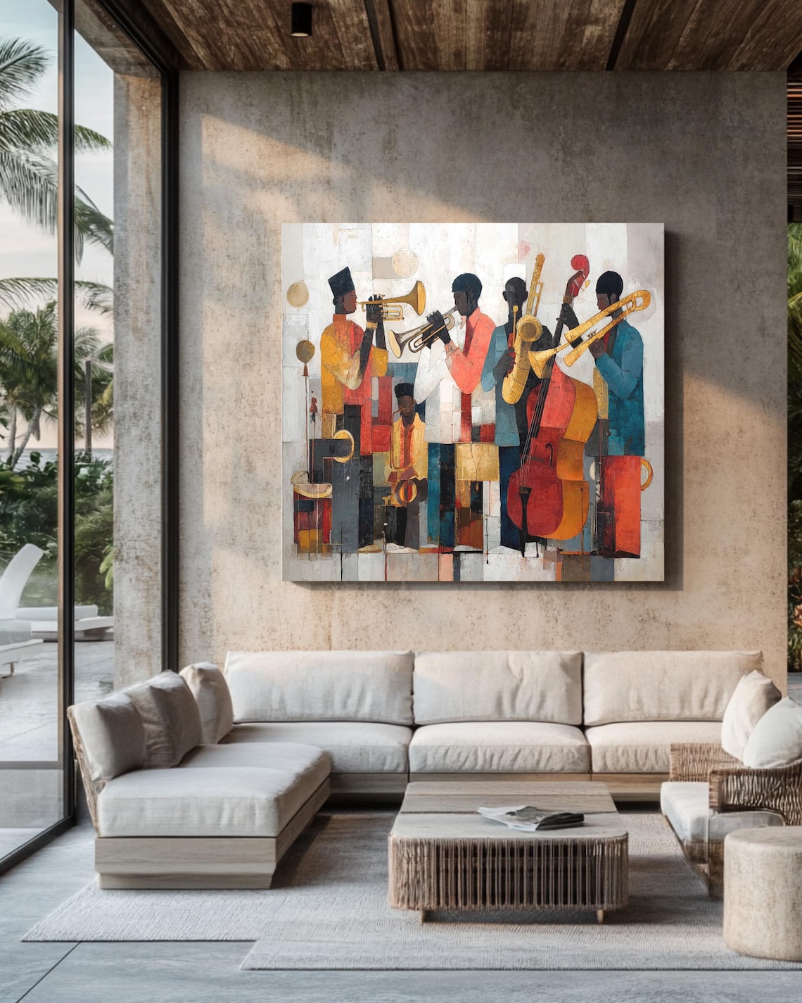 Abstract Jazz Band Oil Painting: Original Orchestra Canvas Art - Etsy UK