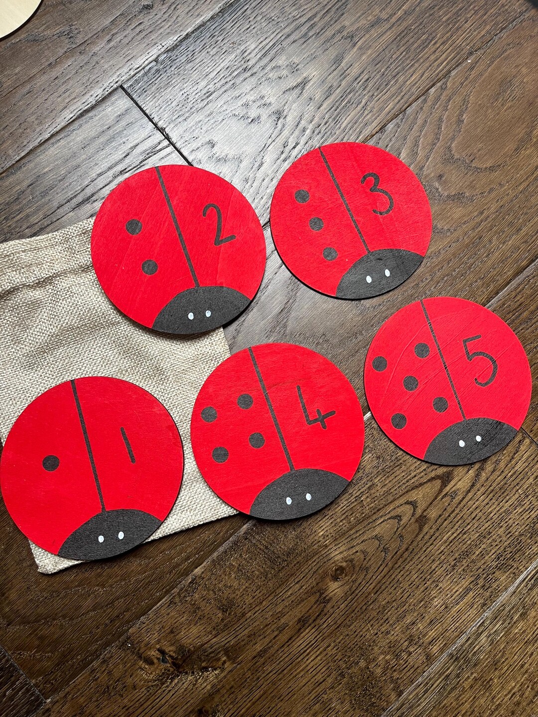 Wooden Ladybird Counting Discs | Early Maths Learning Toy | Subitising ...