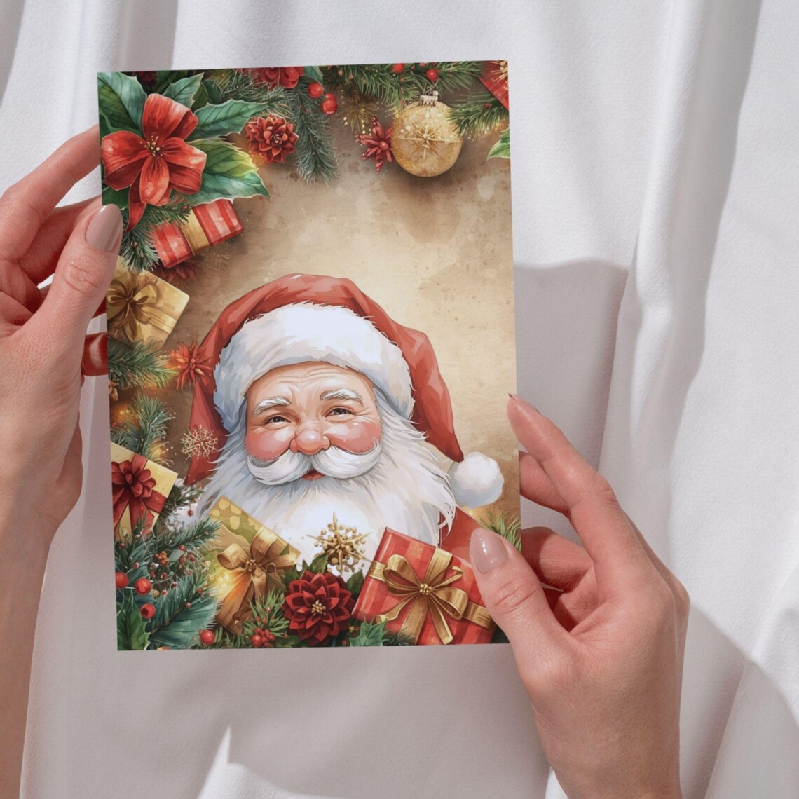 Santa Claus Digital Paper | Christmas Scrapbook Backgrounds | Holiday ...