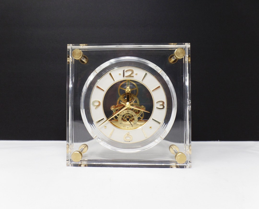 Mid-century Modern Seiko Skeleton Clock Lucite Acrylic Plexiglass - Etsy