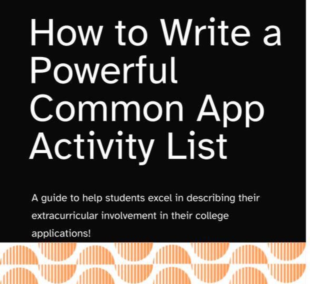 How to Write a Powerful Common App Activity List - Etsy