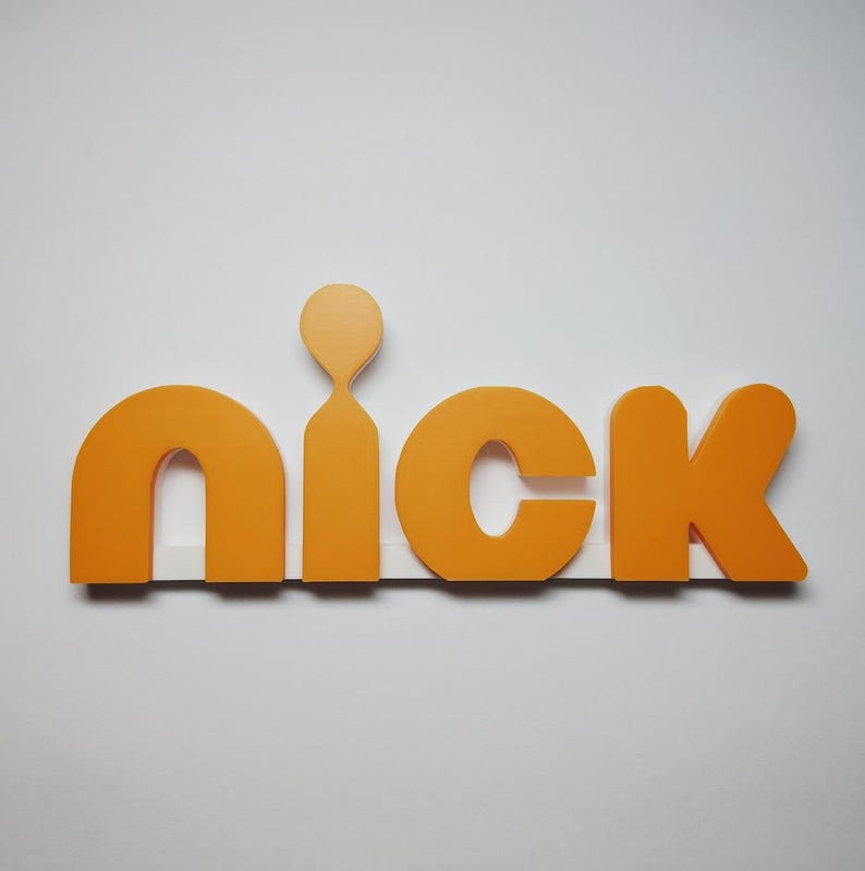 Nick or Nickelodeon Logo Sign 5–8in Display Decor (3D Printed, Decor ...
