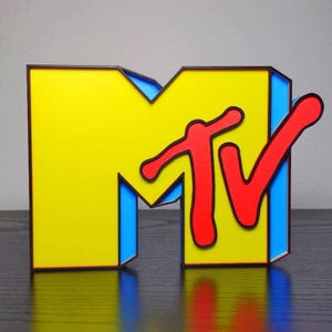 MTV Logo Sign | 5.5in Retro Display Piece (MTV. Music Television, 1990 ...