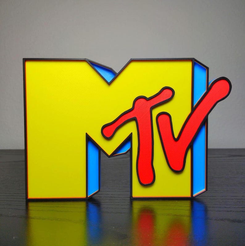MTV Logo Sign | 5.5in Retro Display Piece (MTV. Music Television, 1990 ...