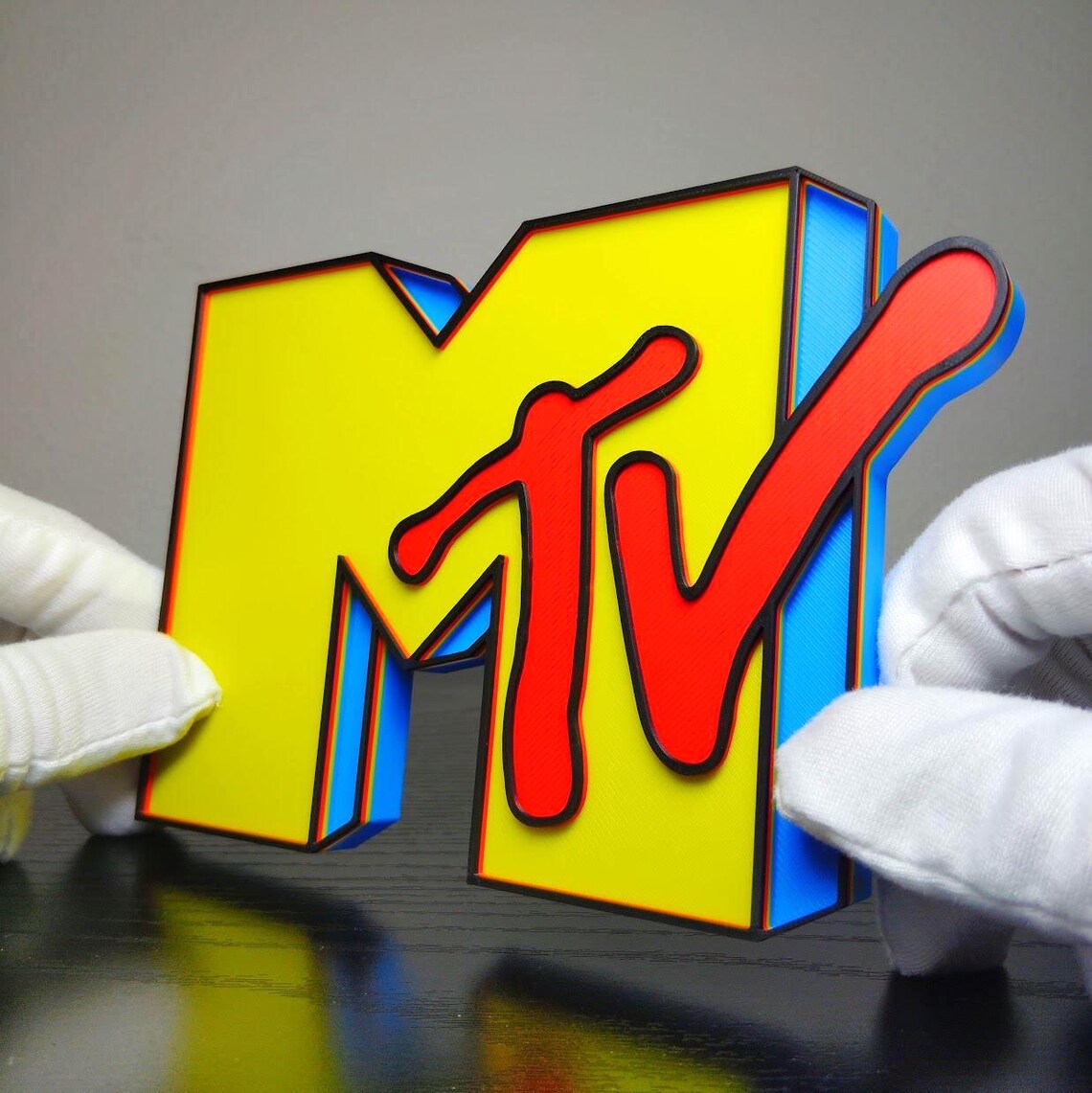 MTV Logo Sign | 5.5in Retro Display Piece (MTV. Music Television, 1990 ...
