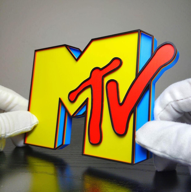 MTV Logo Sign | 5.5in Retro Display Piece (MTV. Music Television, 1990 ...