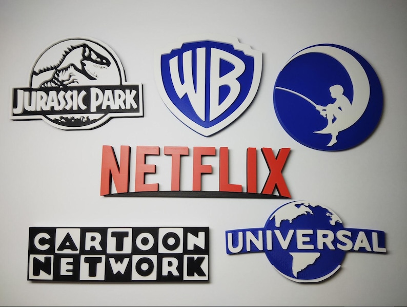 Warner Bros Logo Sign ~4.25in Media Room Decor (3D Printed, Decor, Gift ...