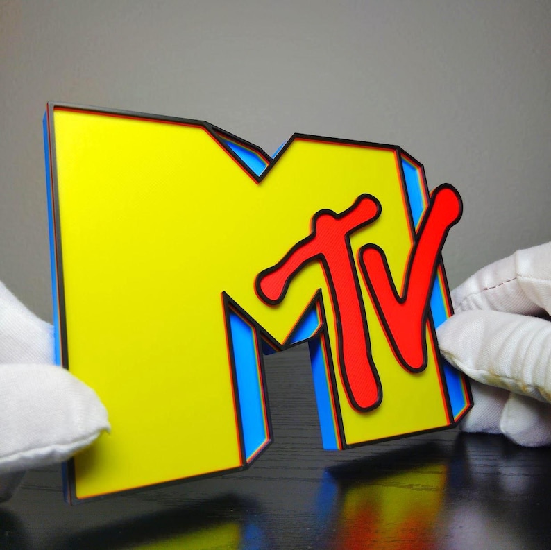 MTV Logo Sign | 5.5in Retro Display Piece (MTV. Music Television, 1990 ...