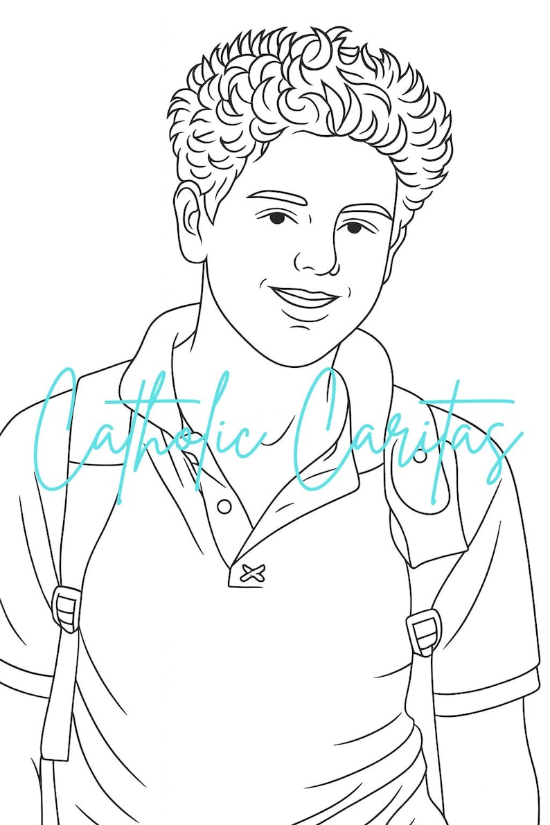 Saint Carlo Acutis Coloring Pages: Catholic Kids Activities (instant ...