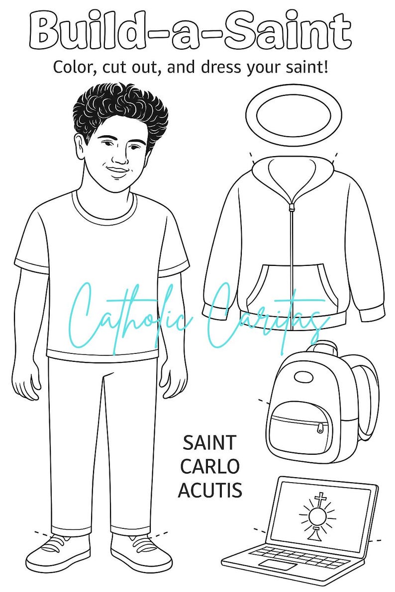 Saint Carlo Acutis Build-a-saint Catholic Kids Activity | Printable ...