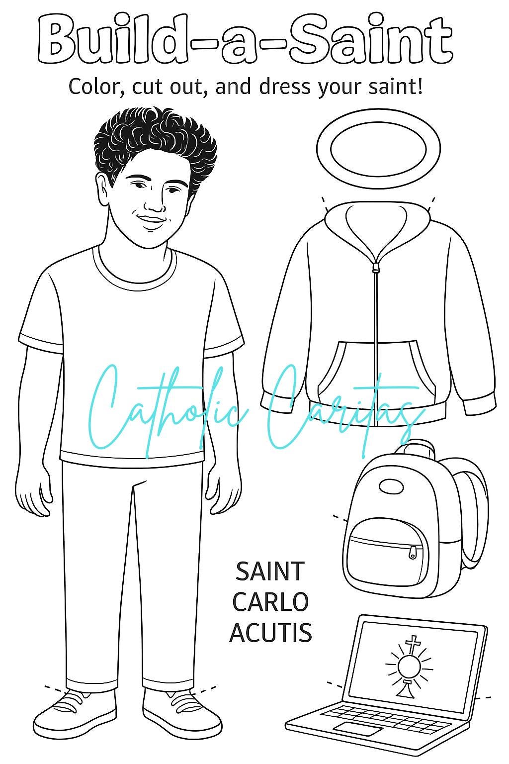 Saint Carlo Acutis Build-a-saint Catholic Kids Activity | Printable ...