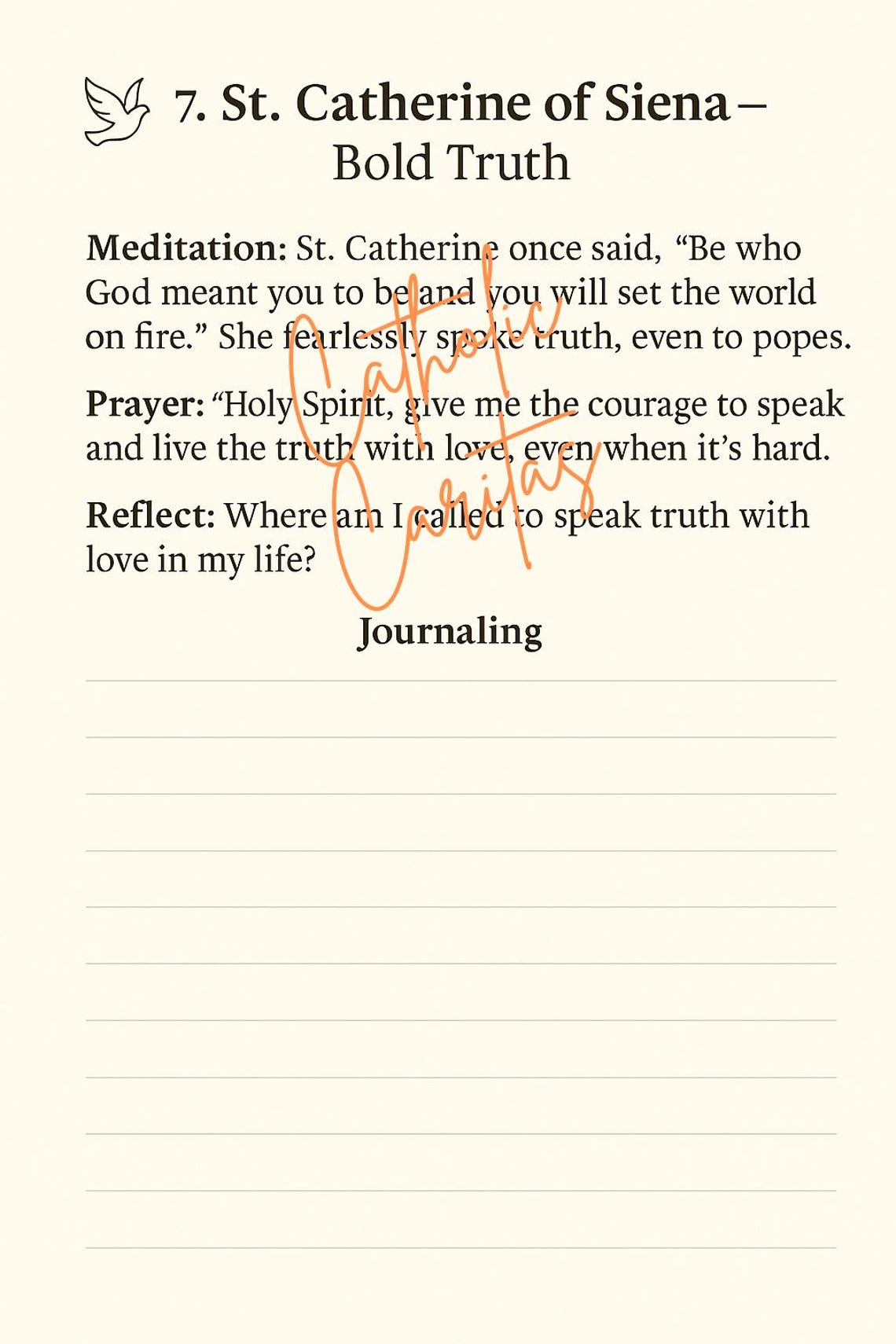 Catholic Journaling With the Saints: Prayer & Reflection Prompts (PDF ...