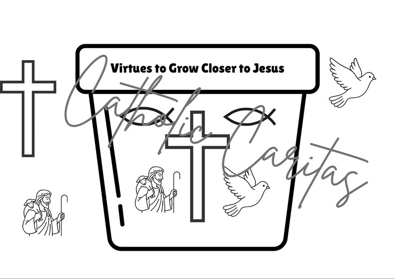 Christian Virtues Flower Pot Craft | Catholic Kids Faith Lesson ...