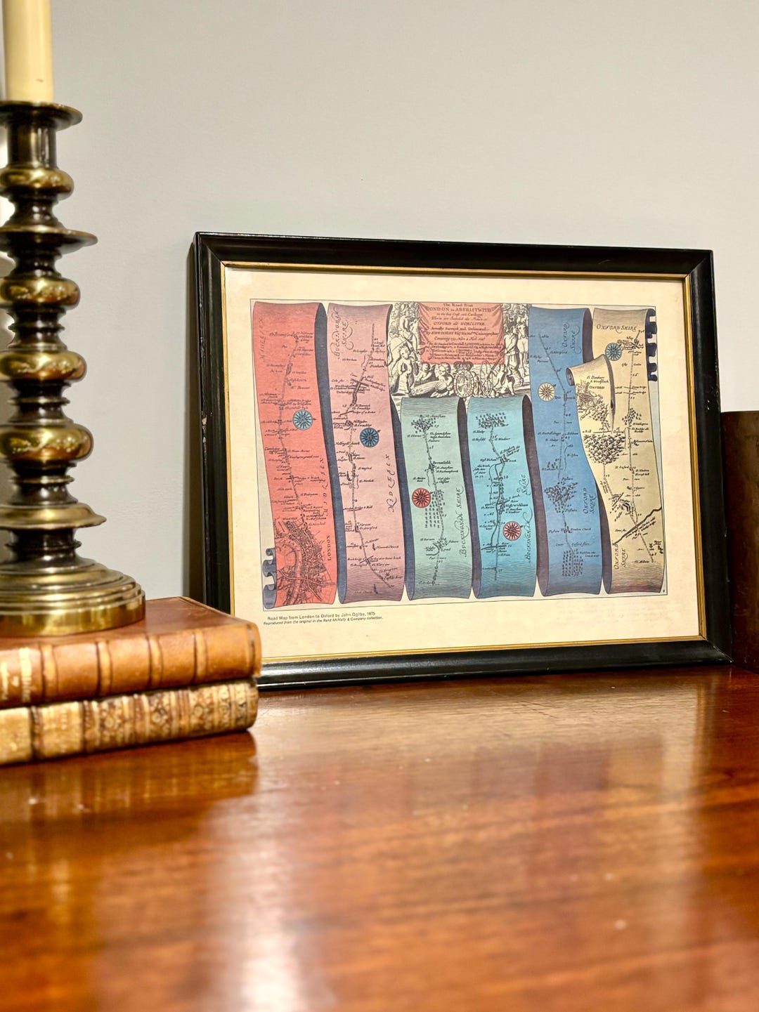 Vintage Reproduction of the John Ogilby's London to Oxford Map of 1675 ...