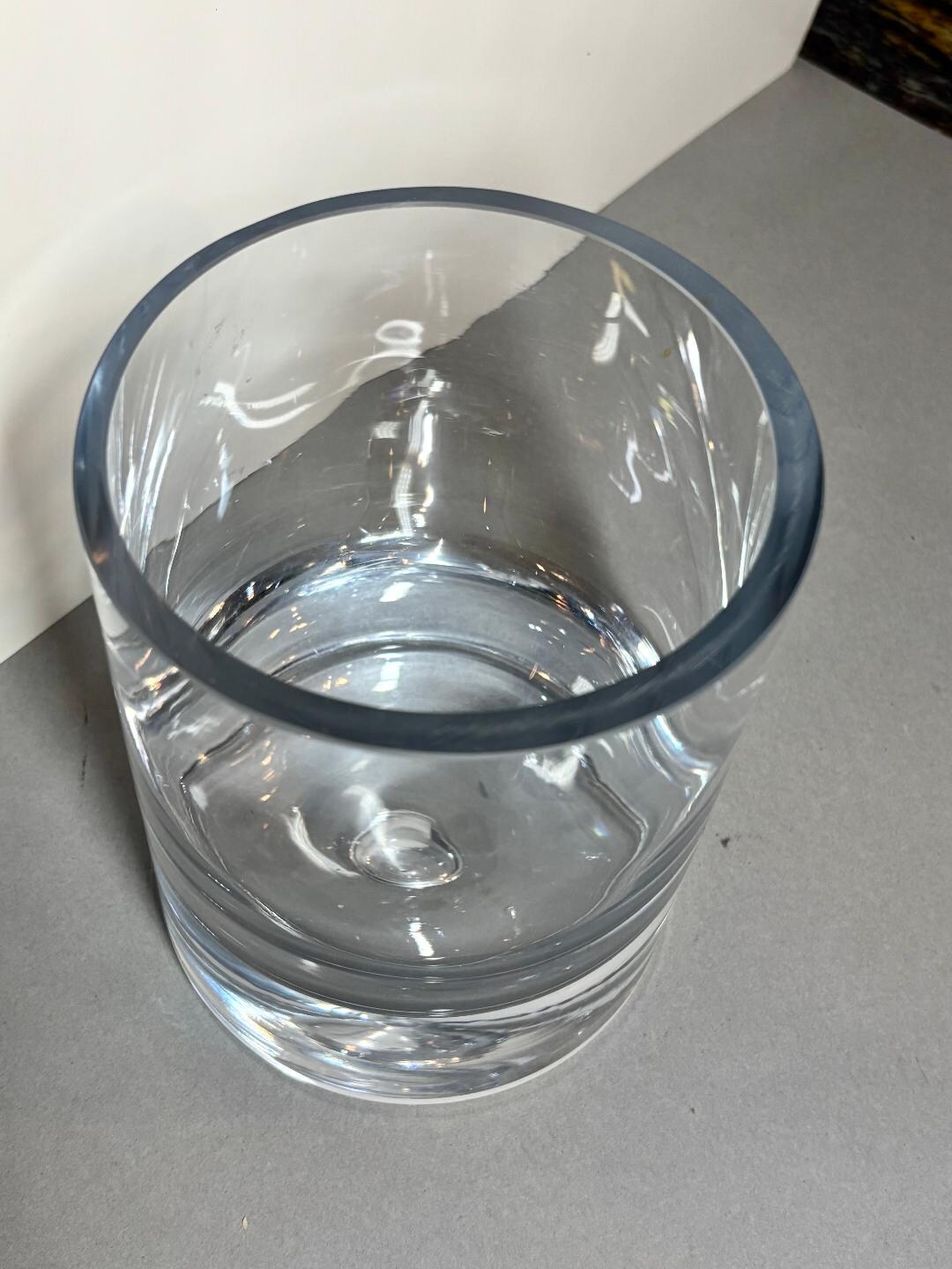Heavy Clear Glass Cylindrical Vase - Etsy