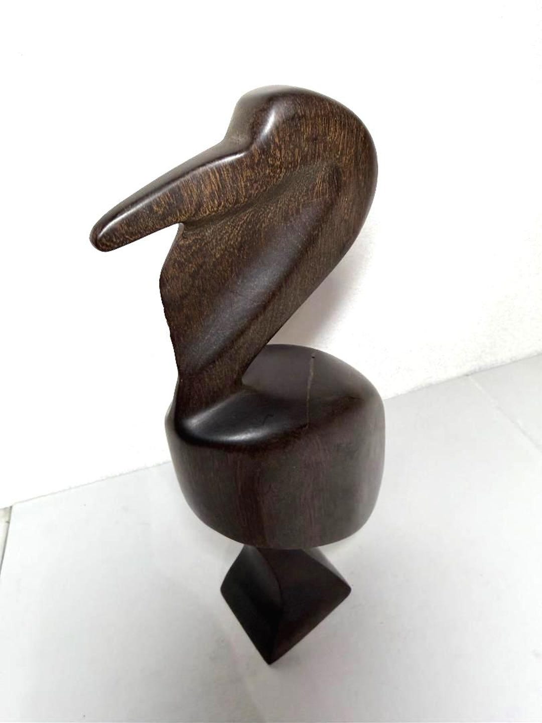 Carved Ironwood Pelican Statue: Nice Patina, Color, Very Good Condition ...