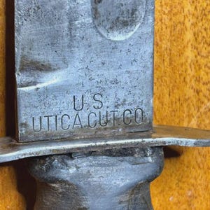 Genuine WW2 Military 12" Hunting Knife by UTICA CUT Co. With Original ...