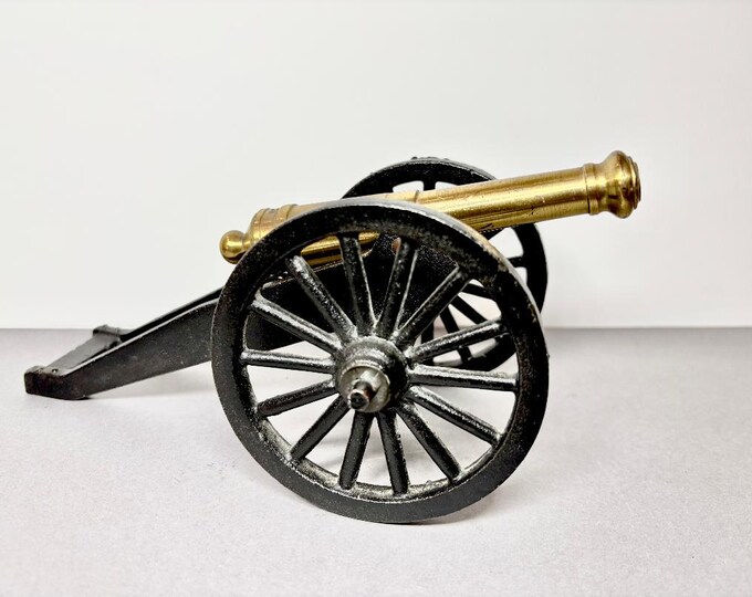 BRASS & IRON Replica Miniature Civil War Canon With Moving Wheels and ...