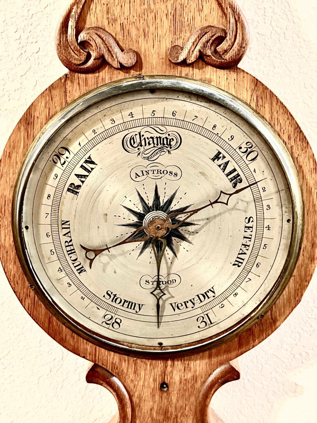 Early 1800's A. Intross & Strood Oak Barometer in NON -WORKING ...