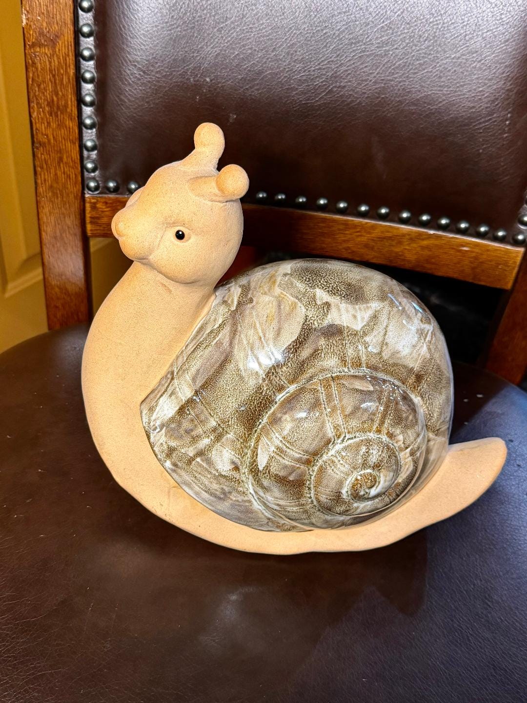LARGE Ceramic & Bisque Pottery SNAIL With a Beautiful Shell! - Etsy