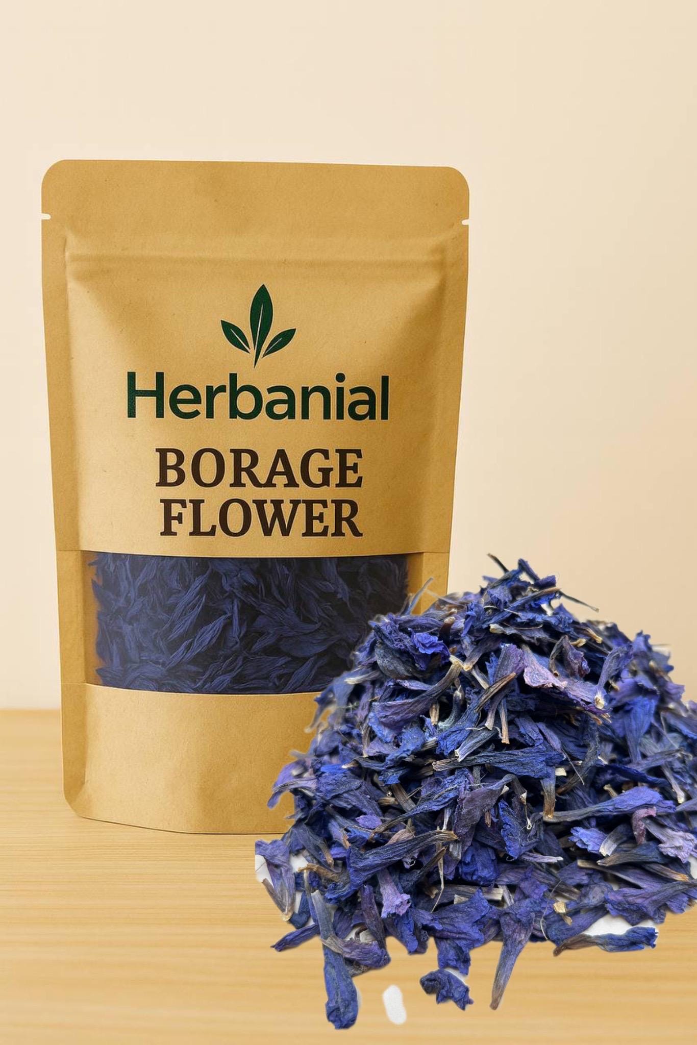 Vibrant Blue Dried Borage Flower Whole Petals Culinary Craft Loose Leaf ...