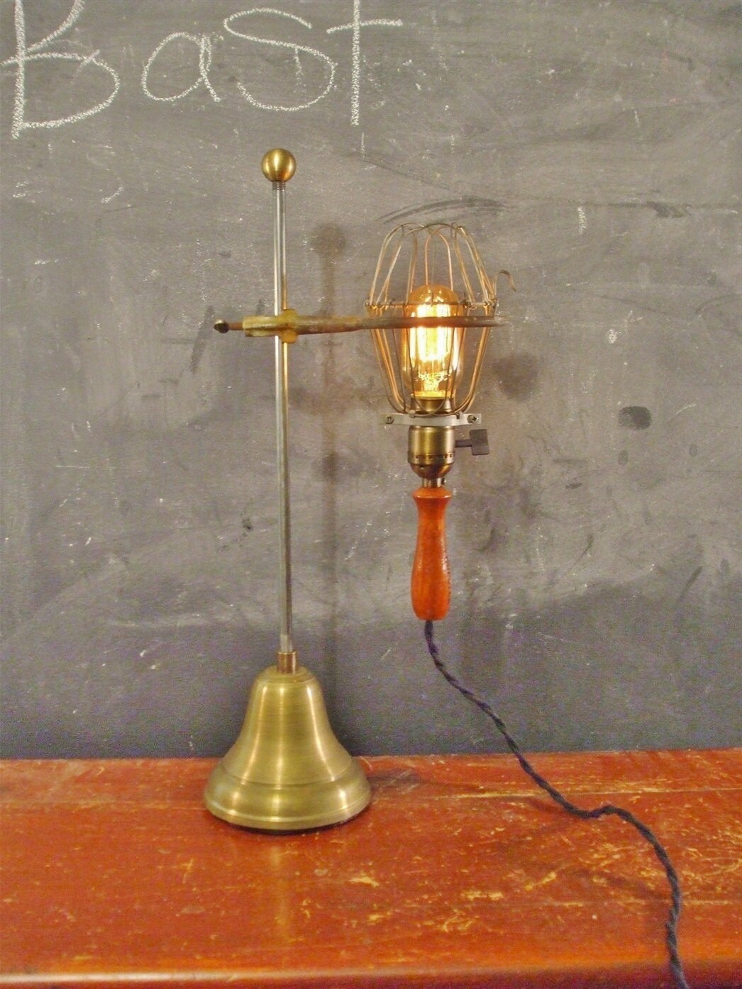 Vintage Antique Industrial Trouble Light With Stand - Cage Pendant Lamp ...
