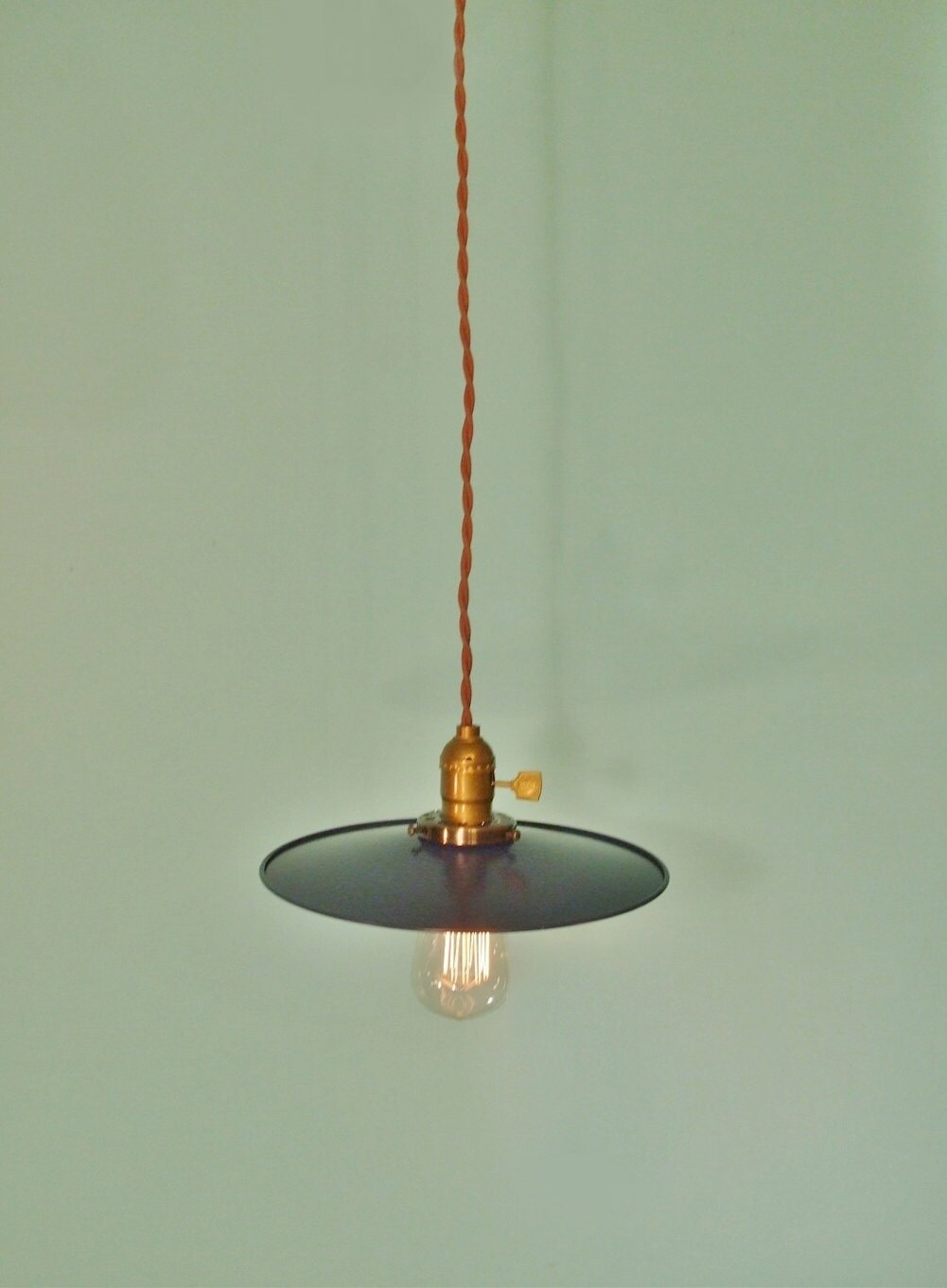 Vintage Industrial Hanging Light - Machine Age Minimalist Bare Bulb ...