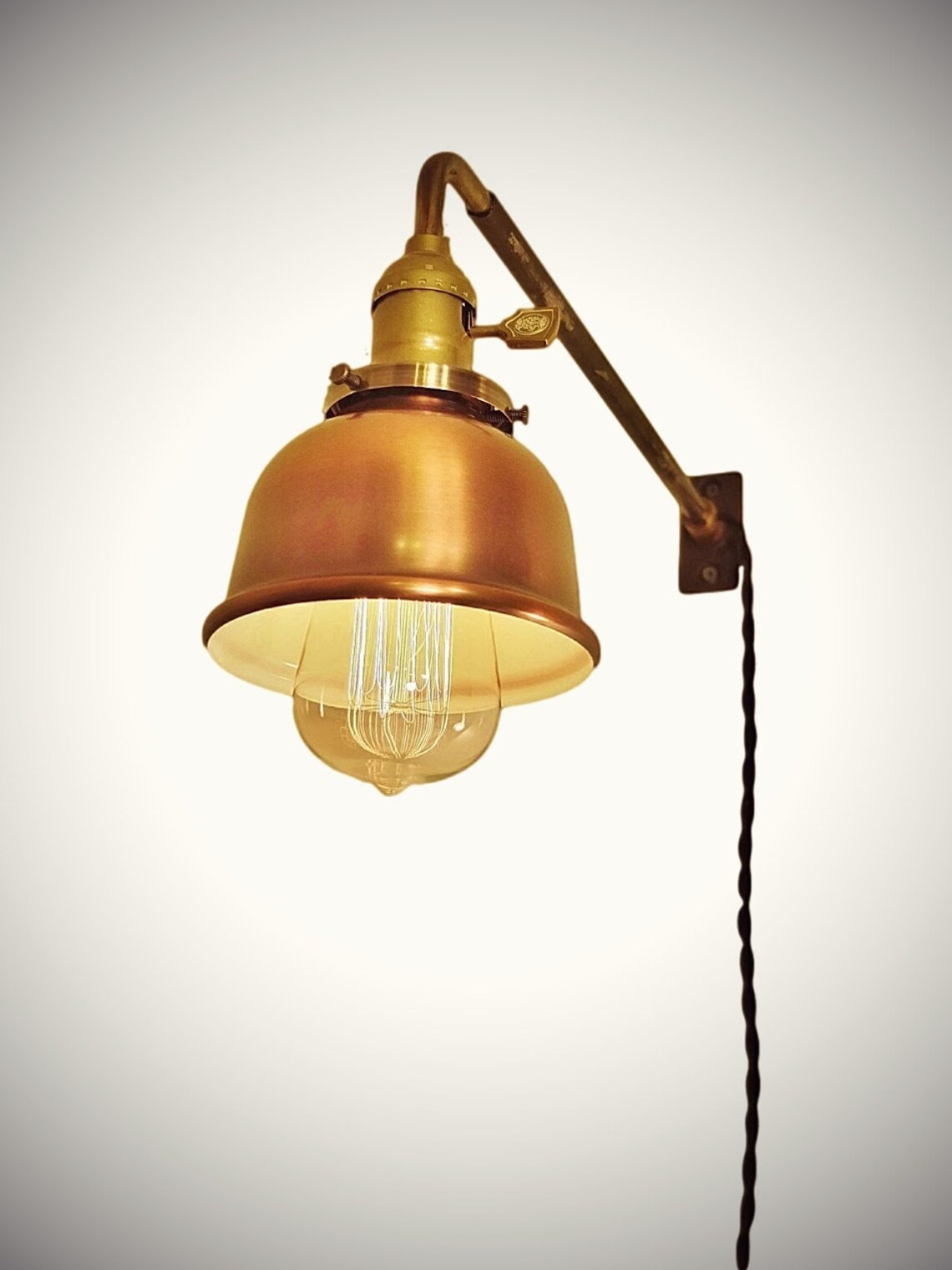 Vintage Industrial Wall Mount Light - COPPER SHADE - Machine Age ...