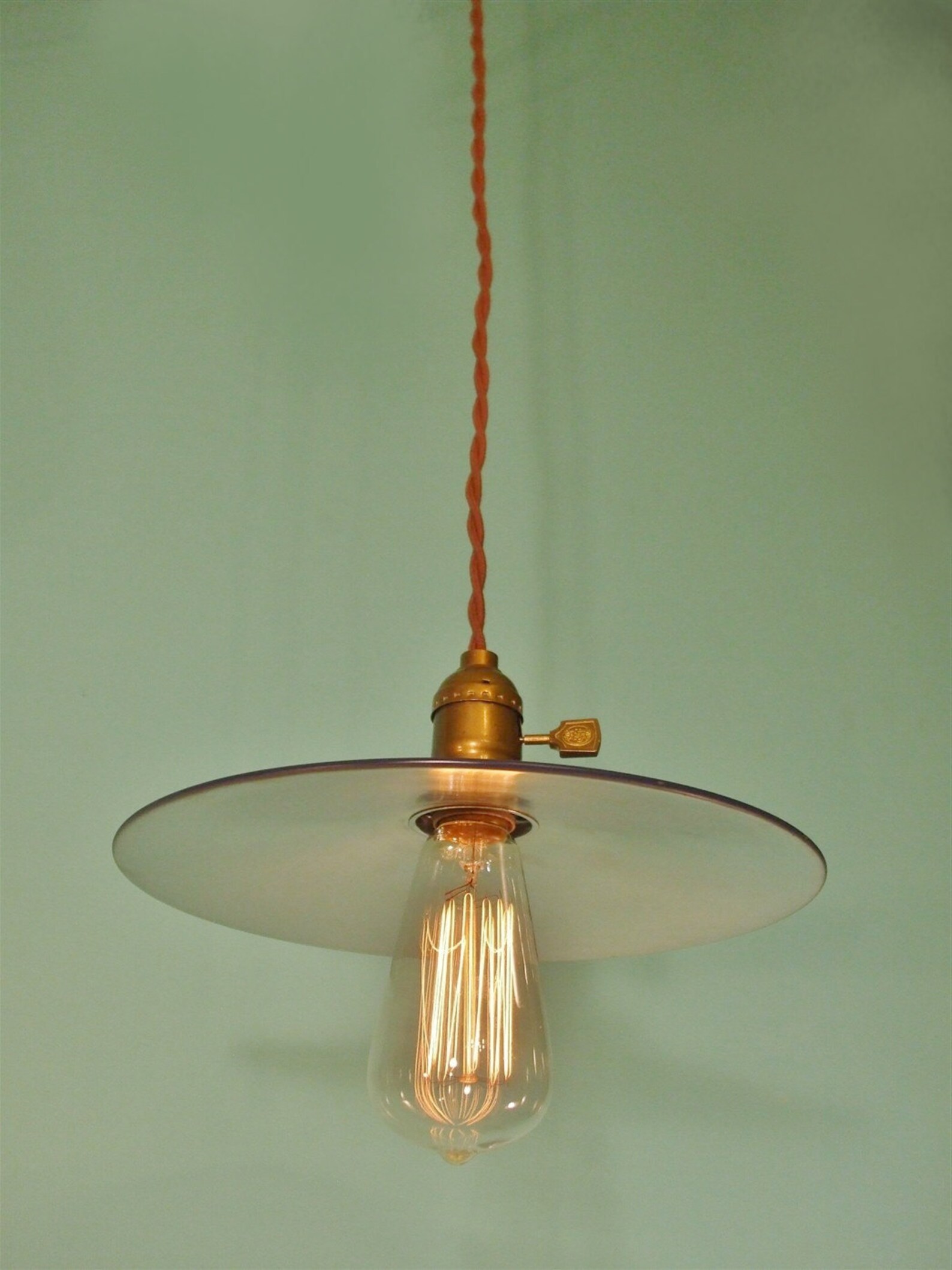Vintage Industrial Hanging Light - Machine Age Minimalist Bare Bulb ...
