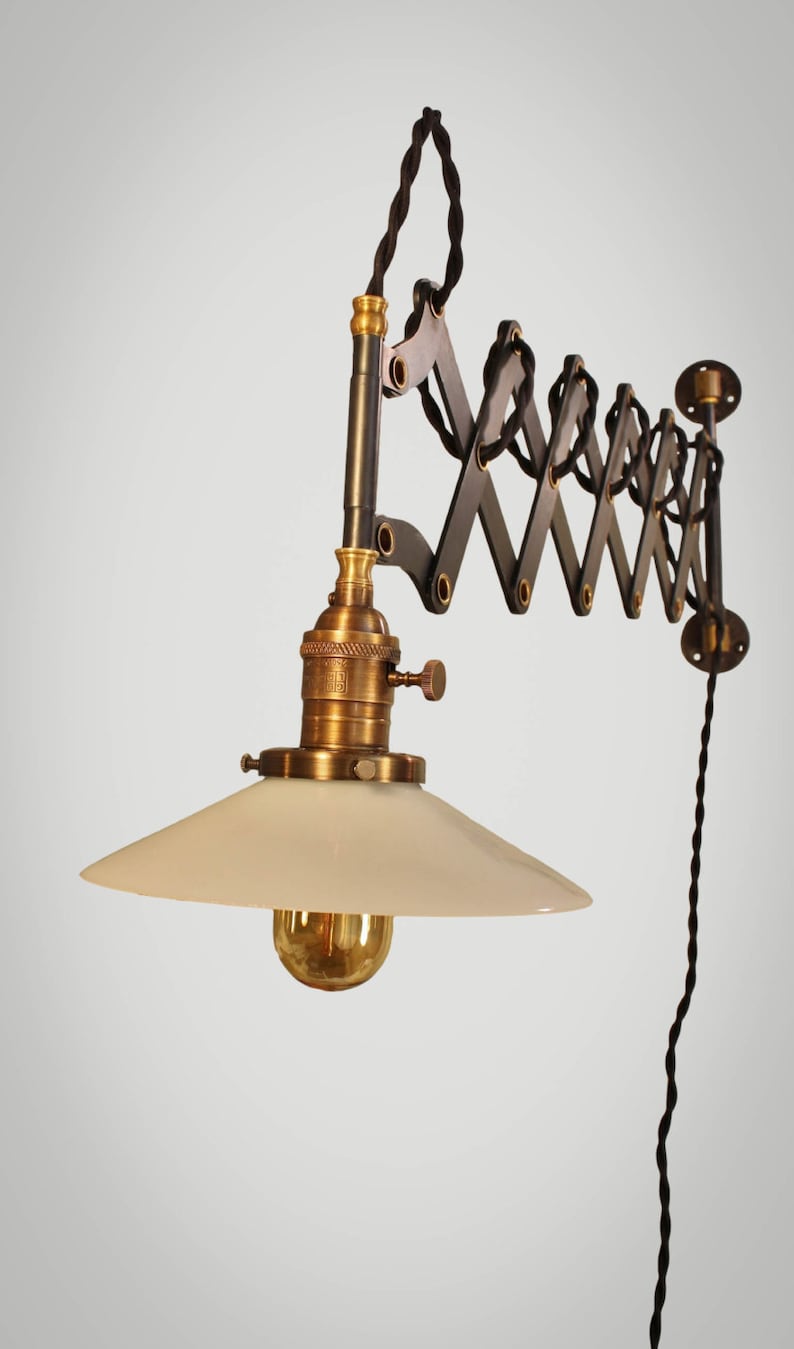Vintage Industrial Scissor Lamp - Scissor Sconce - Expandable Accordion ...